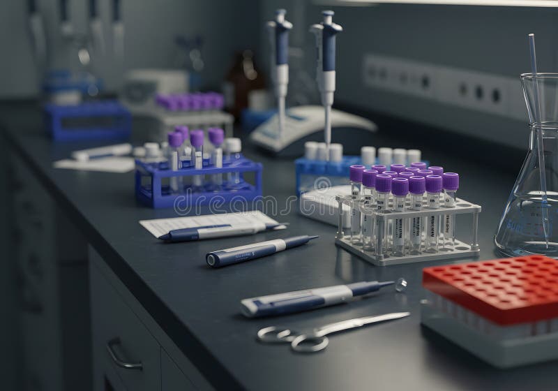 Organized Laboratory Workstation Stock Illustration - Illustration of ...