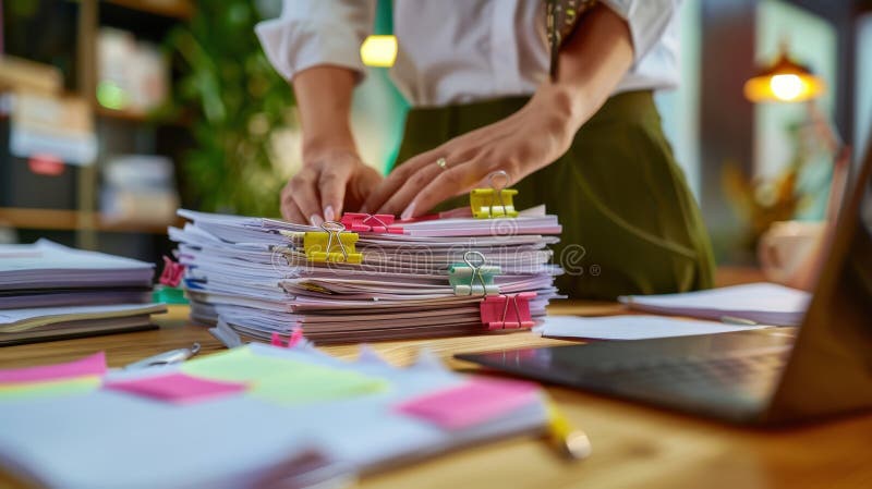 248 Pile Organized Documents Ai Generated Image Stock Photos - Free ...