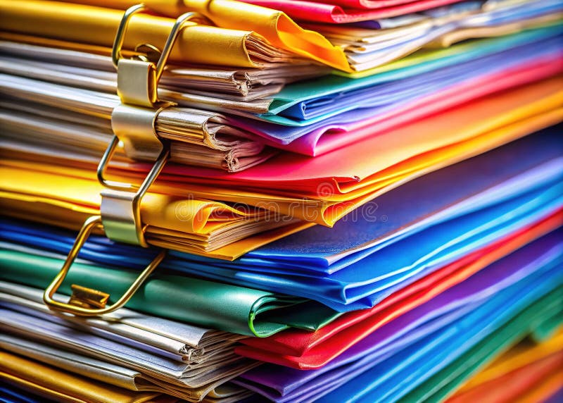 Organized Office Documents a CloseUp View of a Stacked Document Pile ...