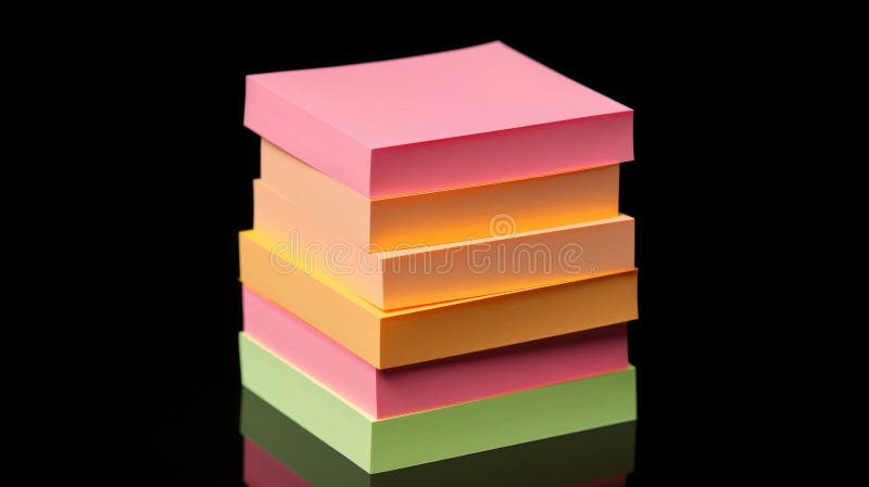 Organized Pile of Blank Post it Notes Ready for Ideas Stock ...