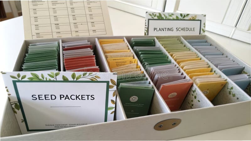 Organized Seed Packets with Planting Schedule for Efficient Gardening ...