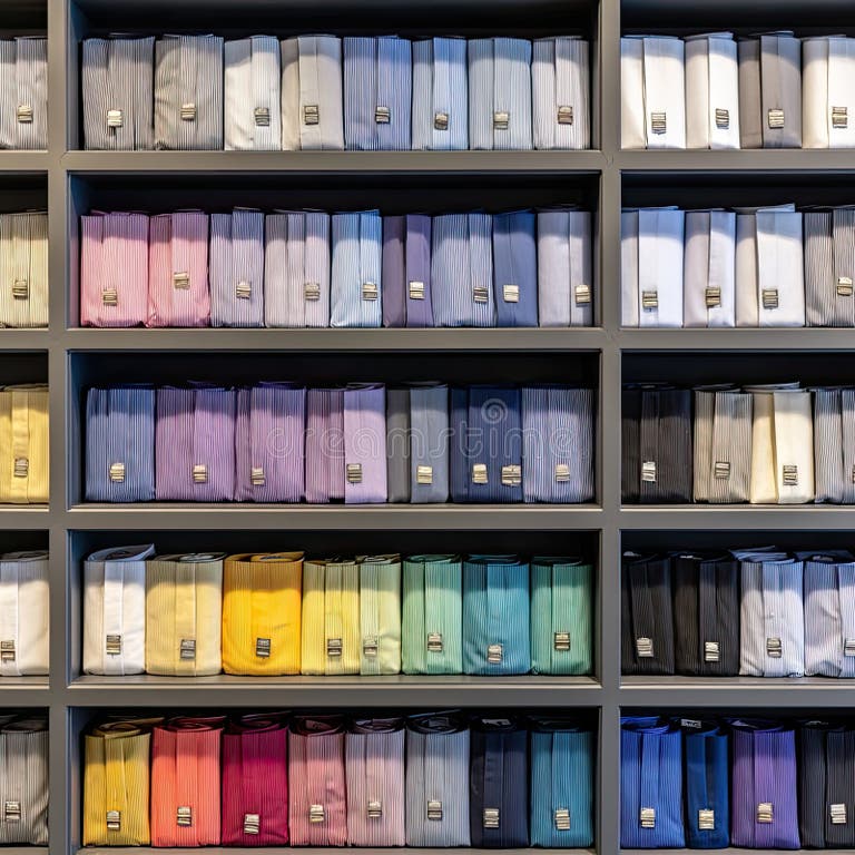 Color-Coded Shirt Stacks stock illustration. Illustration of linen ...