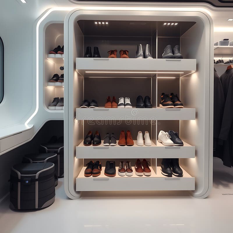 An Organized Shoe Storage Space with Pull Out Drawers Showcasing ...