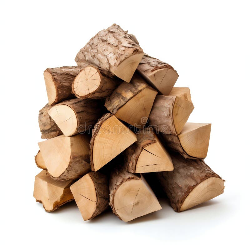 Organized Stack of Firewood Ready for Use. Generative Ai Stock ...