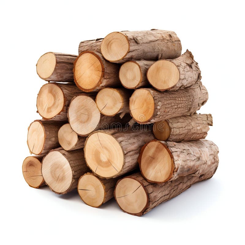 Organized Stack of Firewood Ready for Use. Generative Ai Stock ...