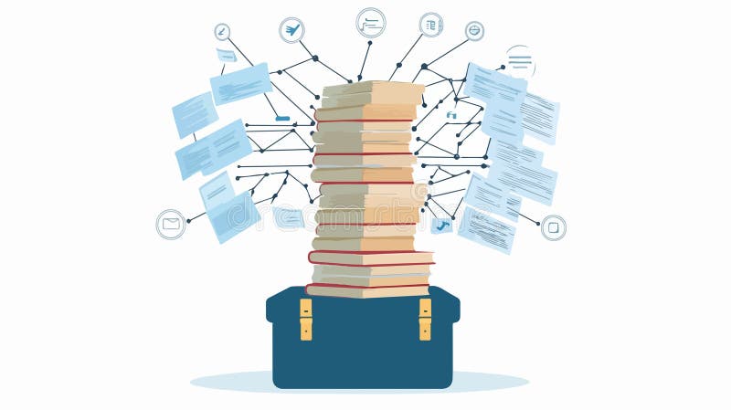 Organized Stack of Interconnected Documents for Professional Use Stock ...