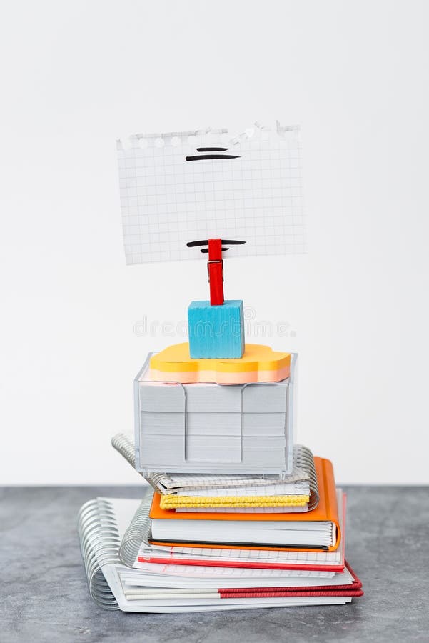 Organized Stack Note Pad, Bundle Notebooks, Neat Pile Documents ...