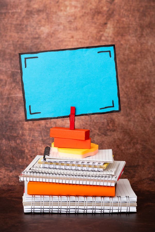 Organized Stack Note Pad, Bundle Notebooks, Neat Pile Documents ...