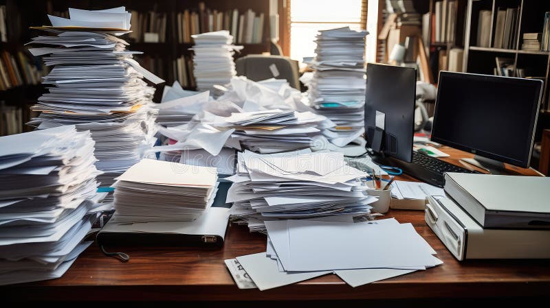 Organized Stack of Office Papers Stock Illustration - Illustration of ...