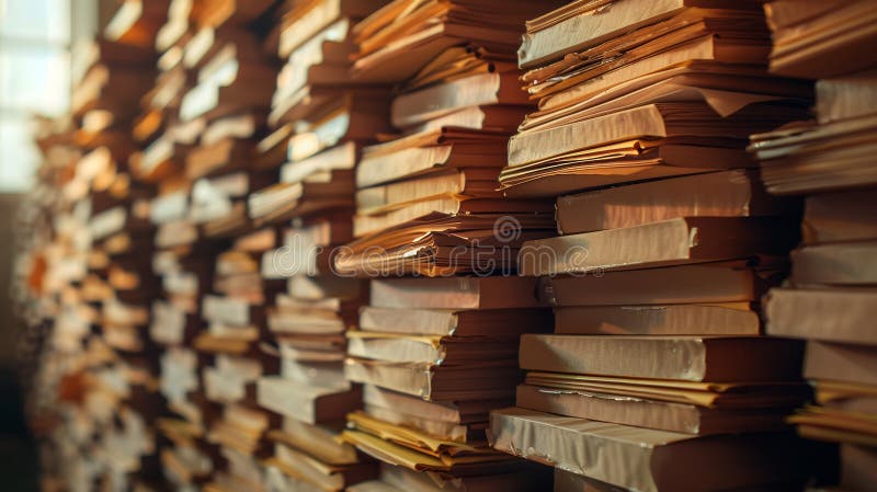 Organized Stacks of Legal Court Files, Emphasizing Texture and ...