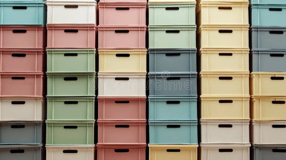 Organized Storage Boxes in a Symmetrical Arrangement Stock Illustration ...