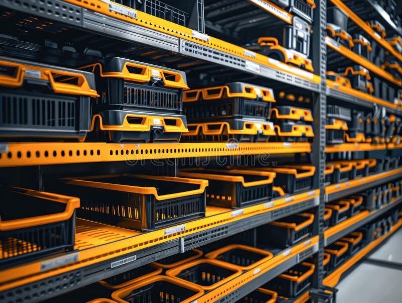 Organized Storage Racks with Toolboxes. Generative Ai Stock ...