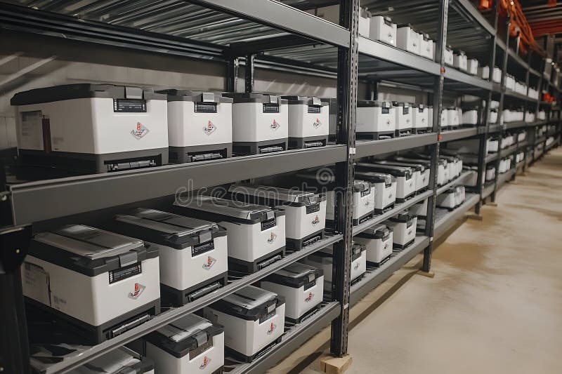 AI-Generated Battery Storage Facility Stock Photo - Image of bank ...