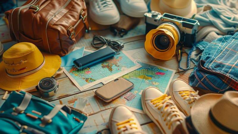 Organized Vacation: Ready To Travel. Generated by AI. Stock ...