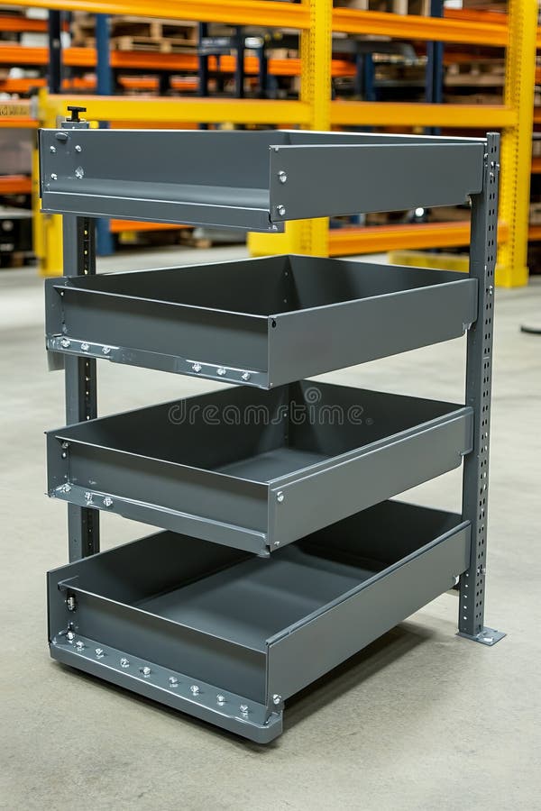 Organized Warehouse Interior with Metal Shelving Units for Efficient ...