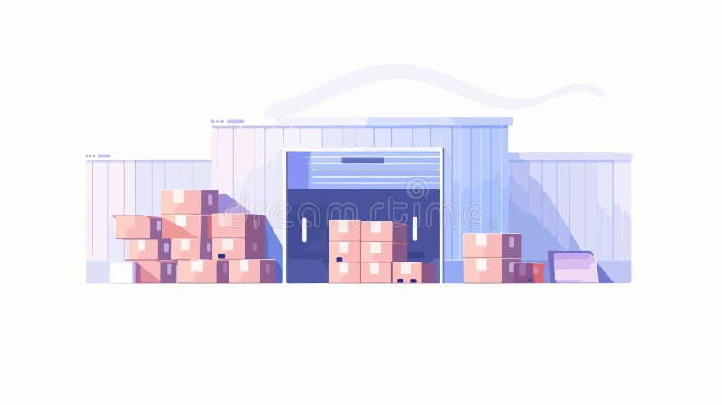 Organized Warehouse with Neatly Stacked Boxes Alongside Horizon Stock ...