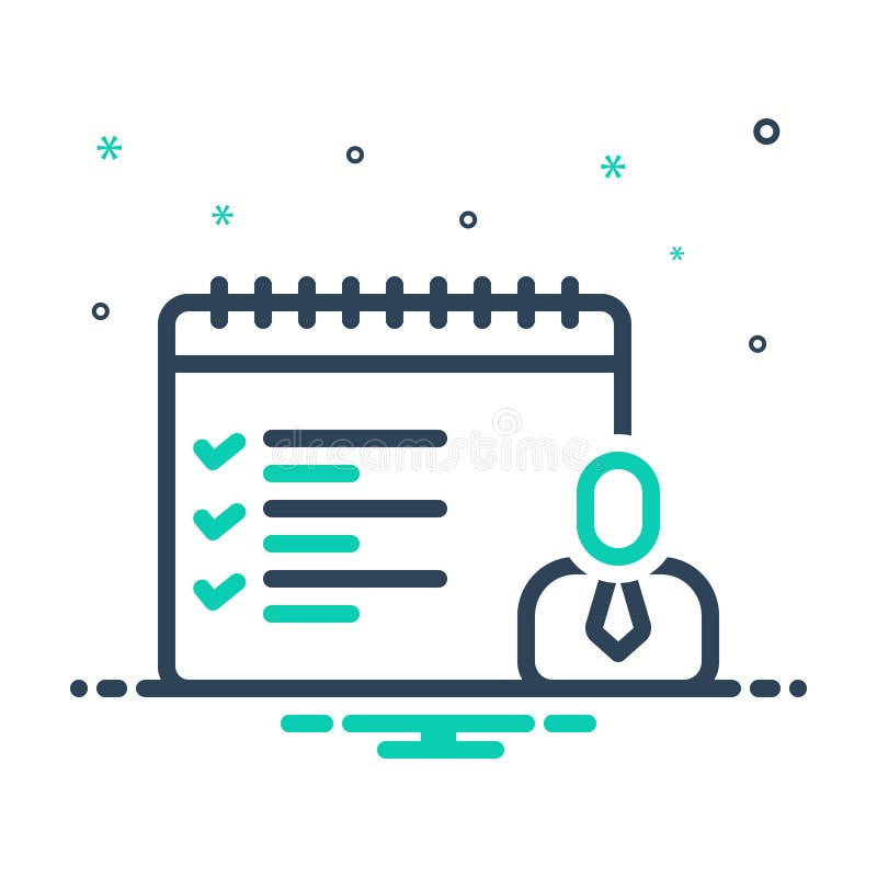 Mix Icon for Organizer, Date Planning and Event Stock Illustration ...