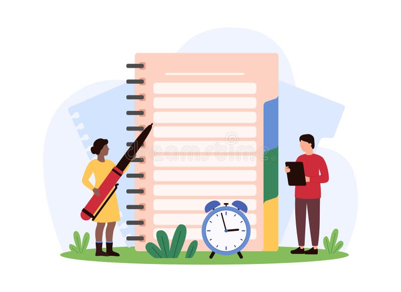 Organizer in Notebook, Diary and daily Planning, Tiny People with Pen ...