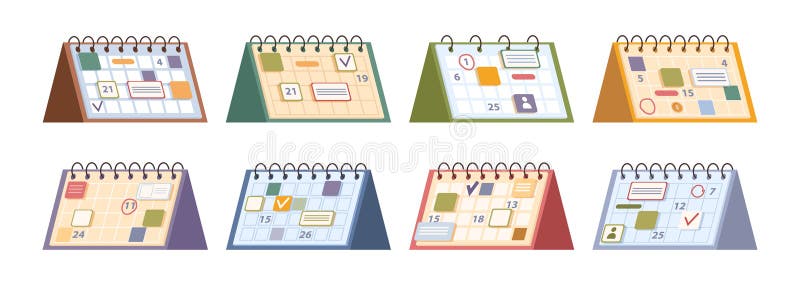Organizers or Planner with Dates and Schedule Stock Vector ...