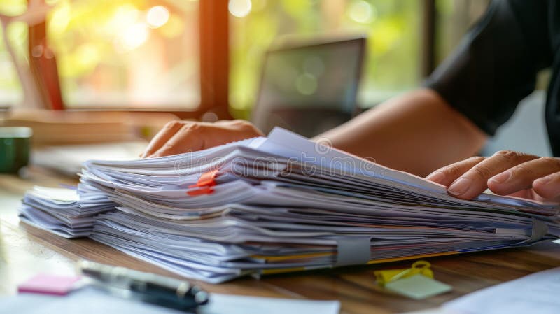 Organizing Business Documents in an Office Setting. Paperwork ...