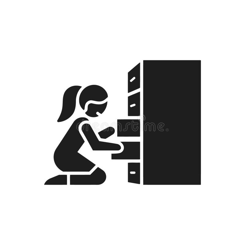 Organizing Drawers Icon stock vector. Illustration of vector - 361857566