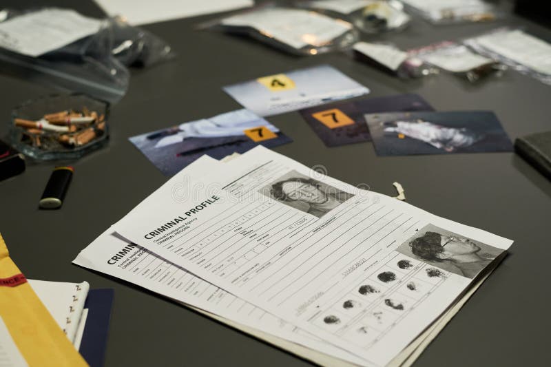 Organizing Evidence and Files for Criminal Investigation Stock Image ...