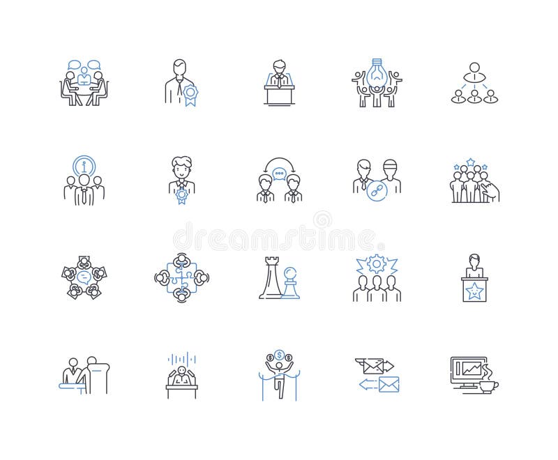 Organizing Line Icons Collection. Systematize, Categorize, Arrange ...