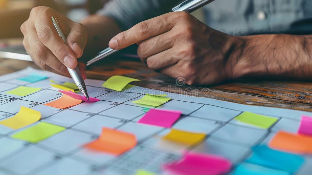 Organizing a Project Schedule.AI Generated Image Stock Image - Image of ...