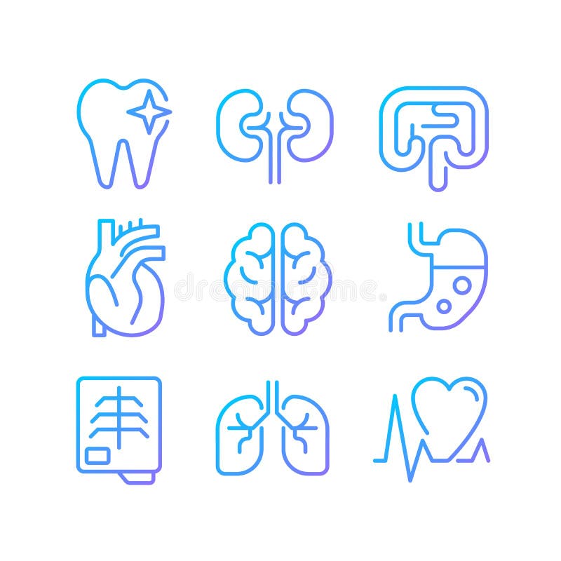 Organs Regular Checkup Pixel Perfect Gradient Linear Vector Icons Set ... Organs Regular Checkup Pixel Perfect Gradient Linear Vector Icons Set ...