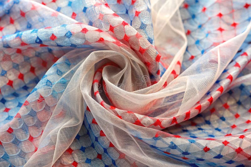 Organza Pattern with Geometric Colors (White, Red, Blue Stock ...