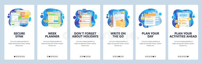 Mobile App Onboarding Screens. Travel by Airplane, Flight Ticket, Aisle ...