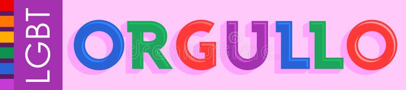 Orgullo, Pride Spanish Text LGBT Vektor-Banner Vektor Abbildung ...