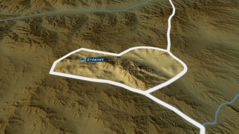 Orhon, Mongolia - Highlighted with Capital. Physical Stock Illustration ...