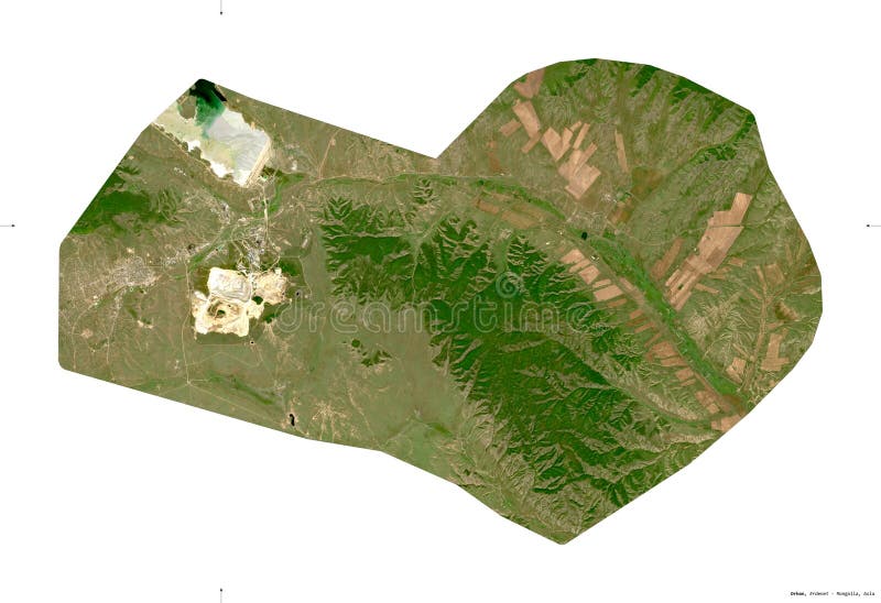 Orhon, Mongolia - Isolated. Sentinel-2 Satellite Stock Illustration ...