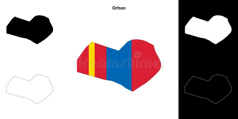 Orhon outline map stock vector. Illustration of silhouette - 324191777
