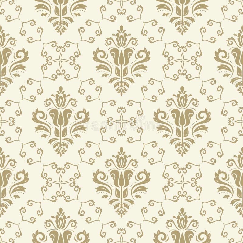 Orient Damask Seamless Vector Background with Arabesques Stock ...