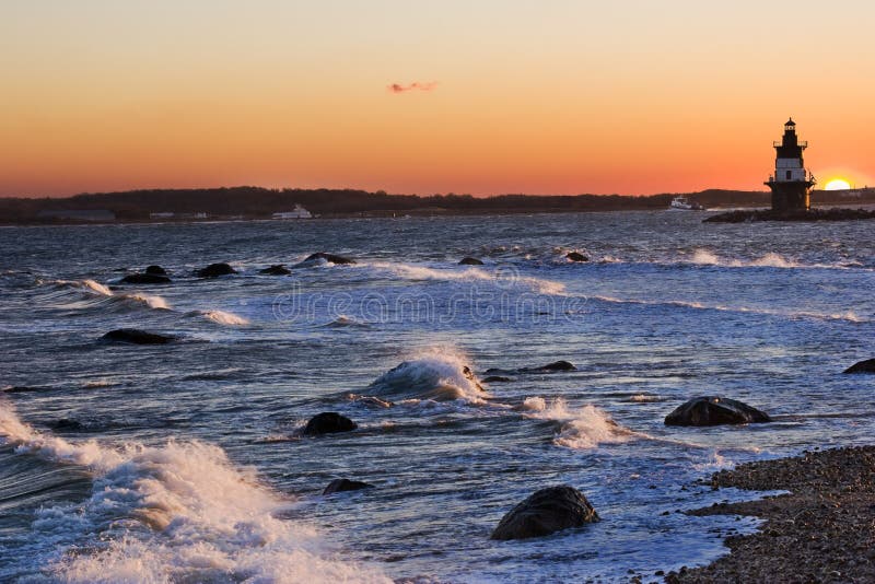 Orient Point Lighthouse stock photo. Image of sound, edge - 5522020