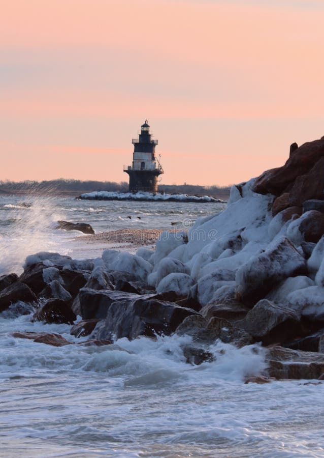 Orient point lighthouse 5 stock image. Image of morning - 368647131