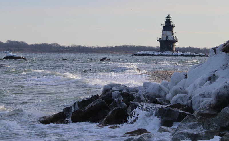 Orient point lighthouse 3 stock photo. Image of shore - 368648082