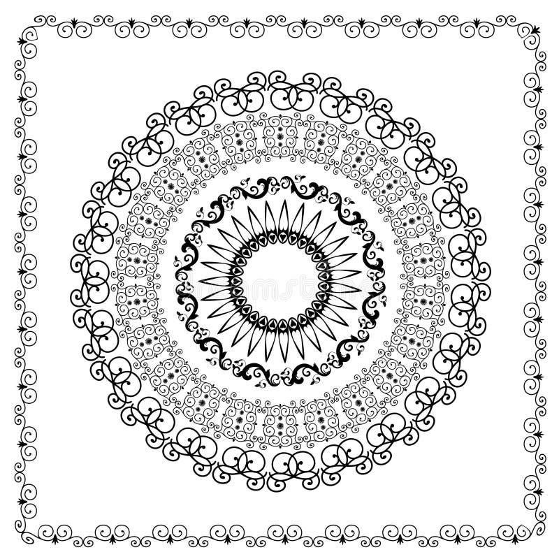 Vintage Baroque Victorian Round Circle Frame Border Monogram Floral ...