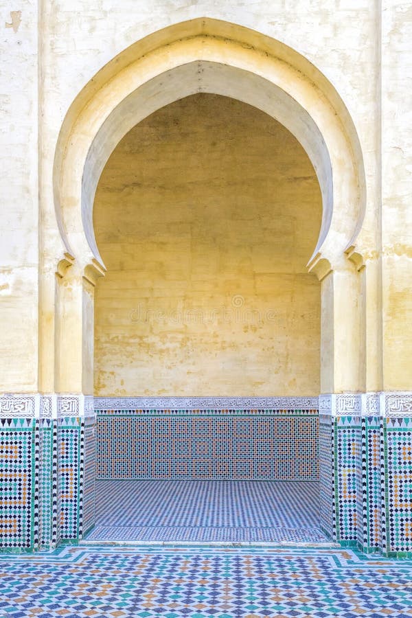 Morocco. Arcade of Hassan II Mosque in Casablanca Stock Photo - Image ...