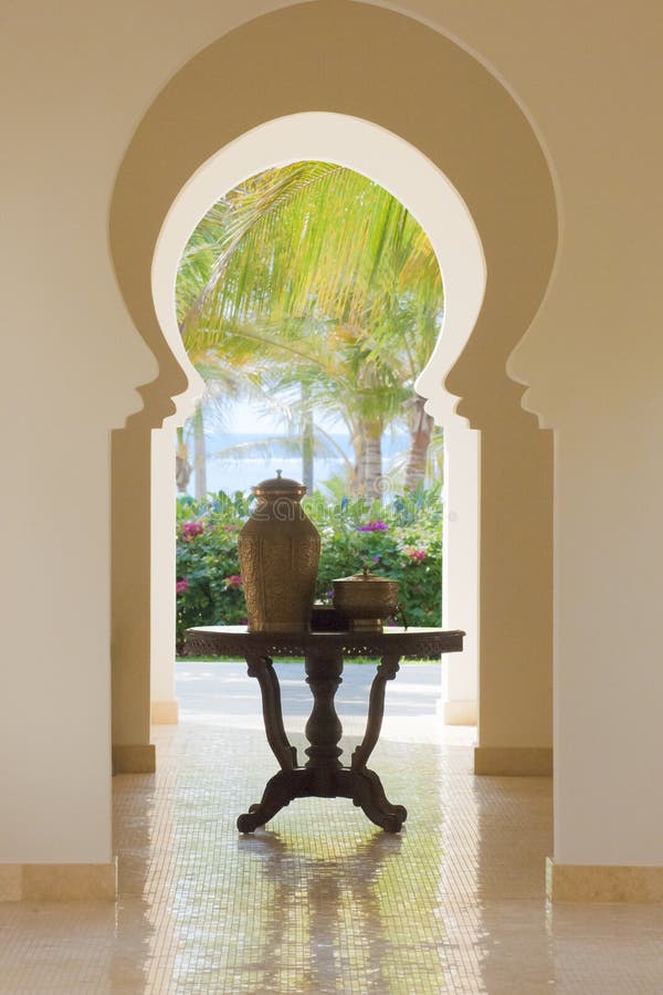 Oriental archway stock photo. Image of hotel, palms, design - 42469248
