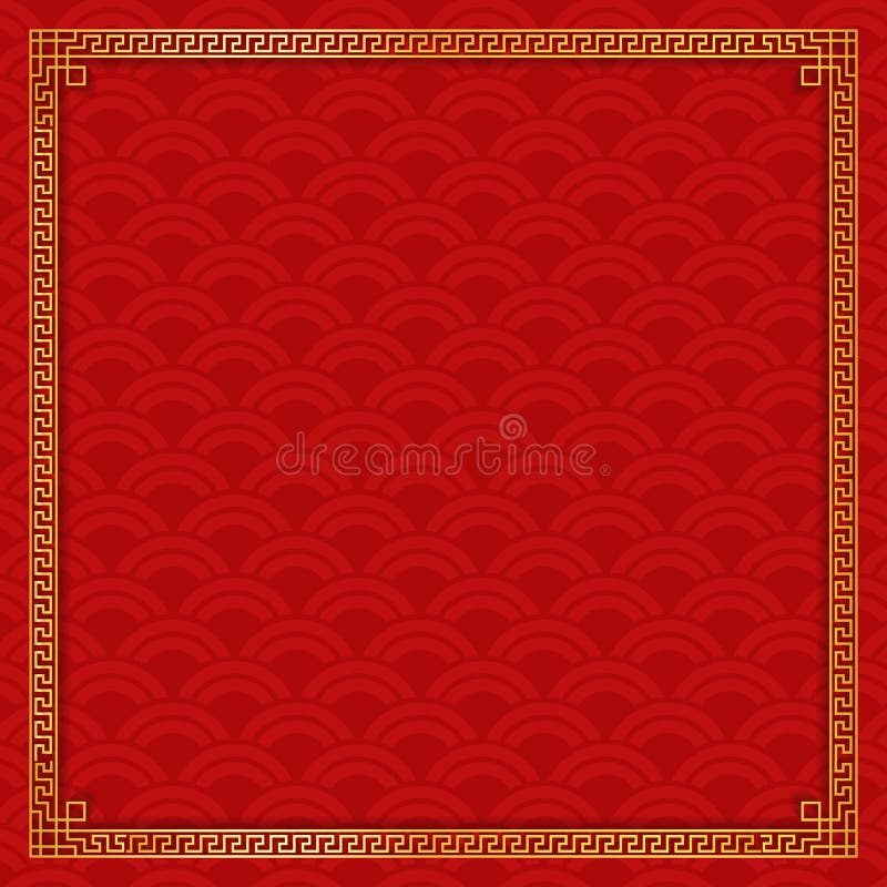 Oriental Asian Frame with Traditional Pattern Background Stock Vector ...
