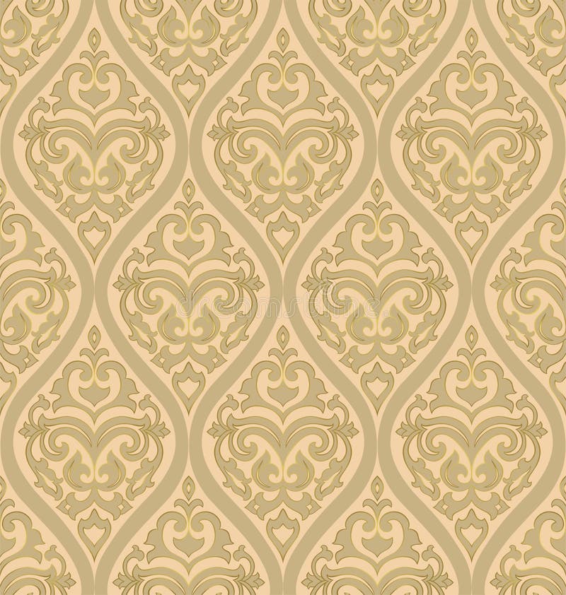 Oriental beige pattern stock vector. Illustration of damask - 143460128