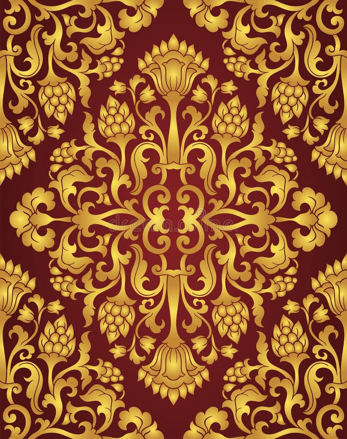 Oriental burgundy pattern stock vector. Illustration of filigree ...