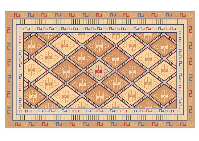 Oriental rug stock vector. Illustration of chinese, material - 25100883