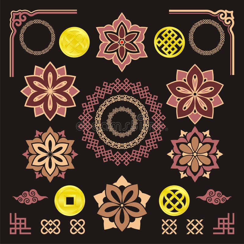 Oriental Chinese Elements Vector Design Stock Vector - Illustration of ...