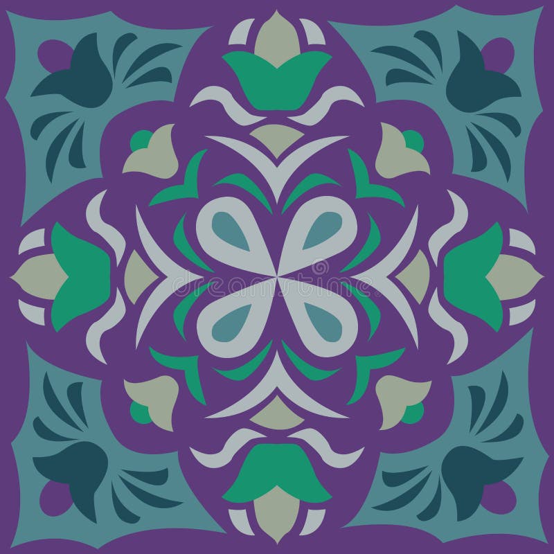 Oriental Chinese Traditional Flower Square Pattern Stock Vector ...