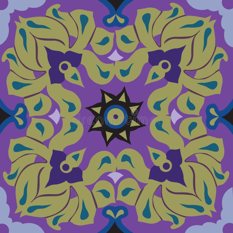 Oriental Chinese Traditional Flower Square Pattern Stock Vector ...