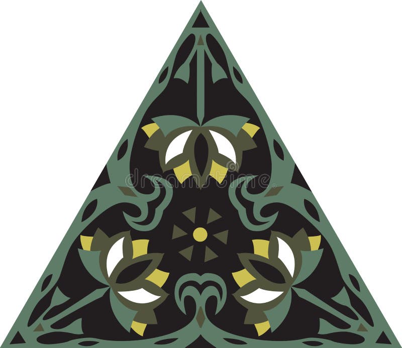 Oriental Chinese Traditional Pattern Triangle Lotus Flower Stock Vector ...